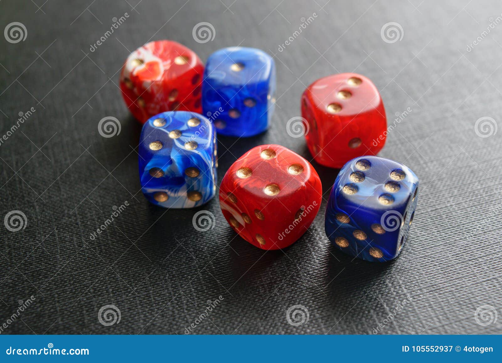 Dice Lying on a Black Textured Surface Stock Image - Image of ...