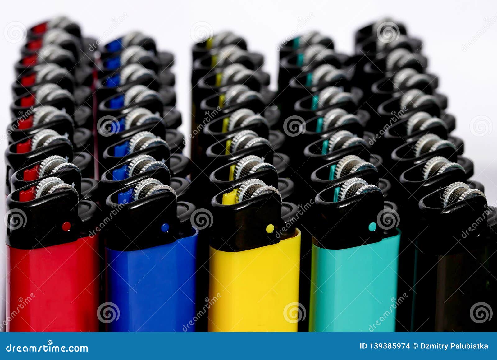 Multi-colored Disposable Lighters Stock Photo - Image of group, macro ...