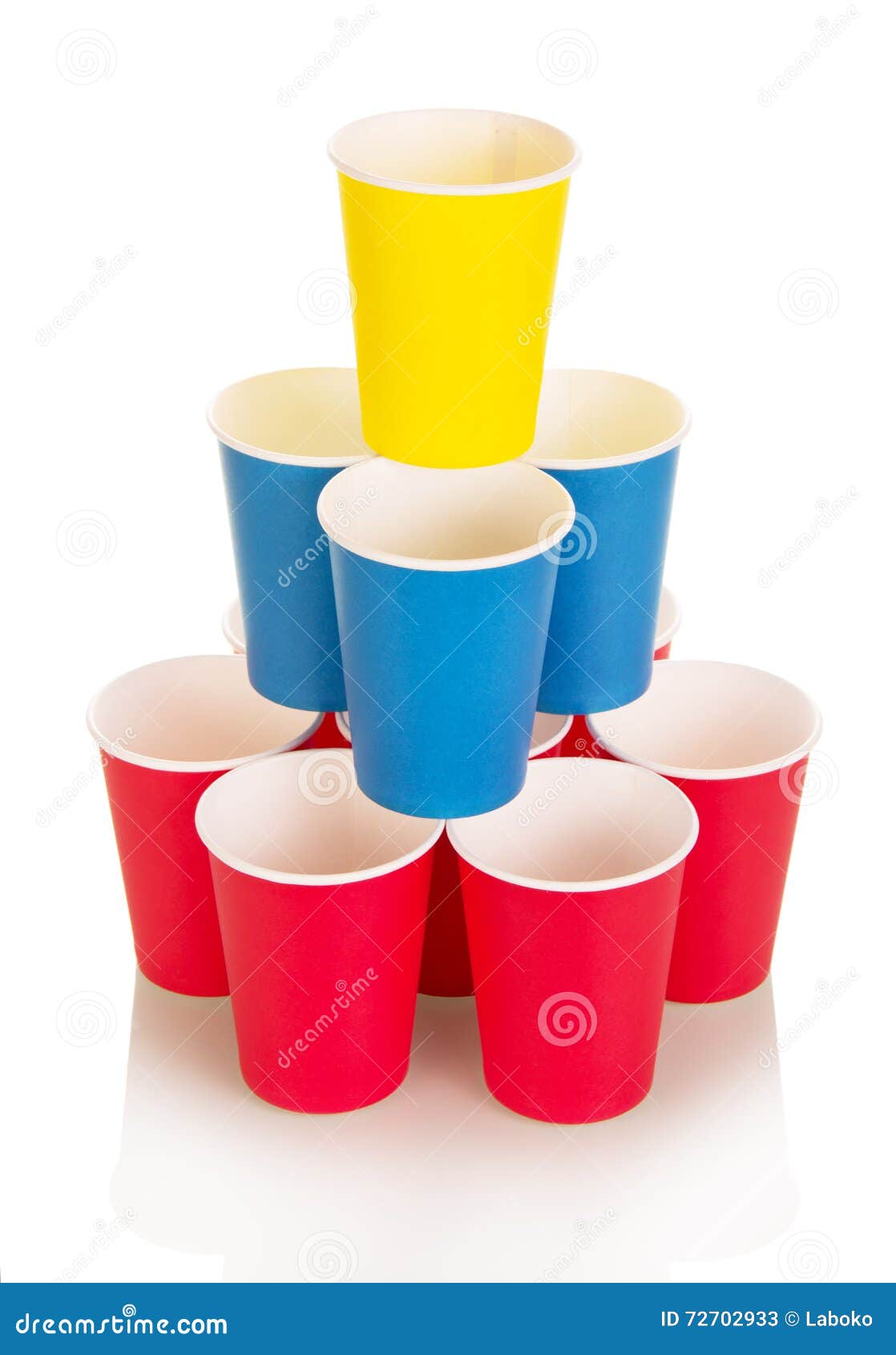 Multi-colored Disposable Paper Cups Isolated on White. Stock Image ...