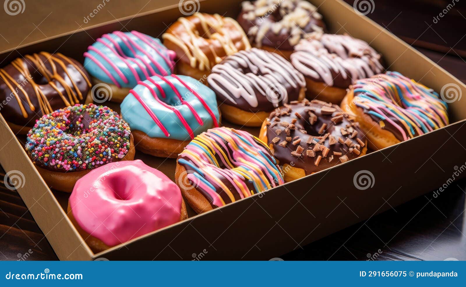 Multi-colored donuts stock image. Image of glazed, iced - 291656075
