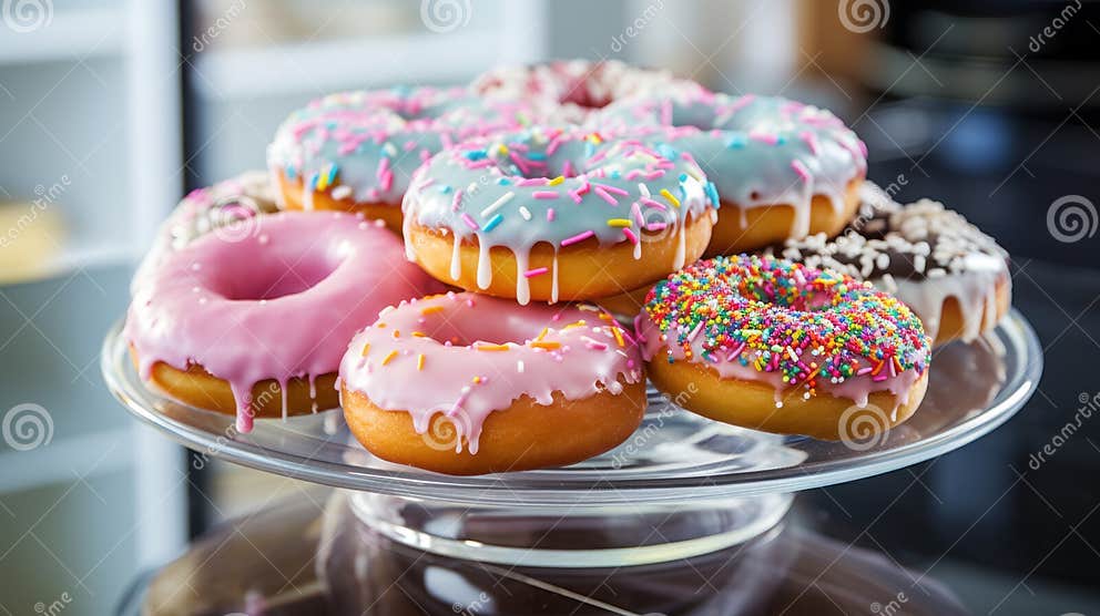 Multi-colored donuts stock image. Image of food, dough - 291537591