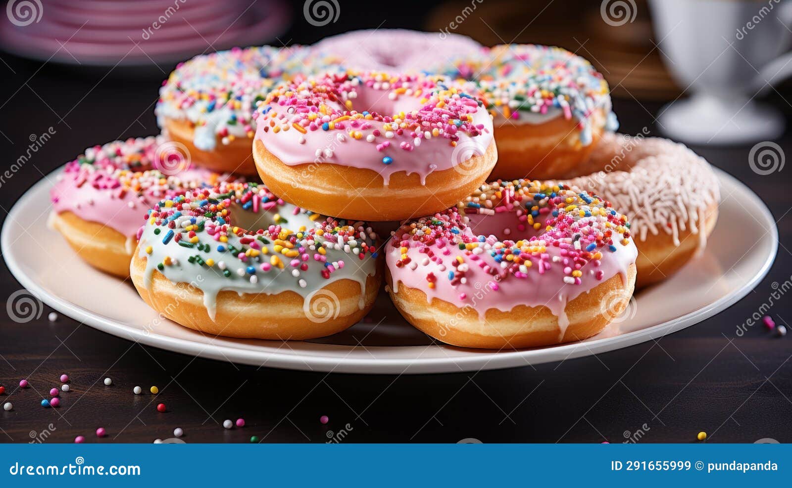 Multi-colored donuts stock image. Image of isolated - 291655999