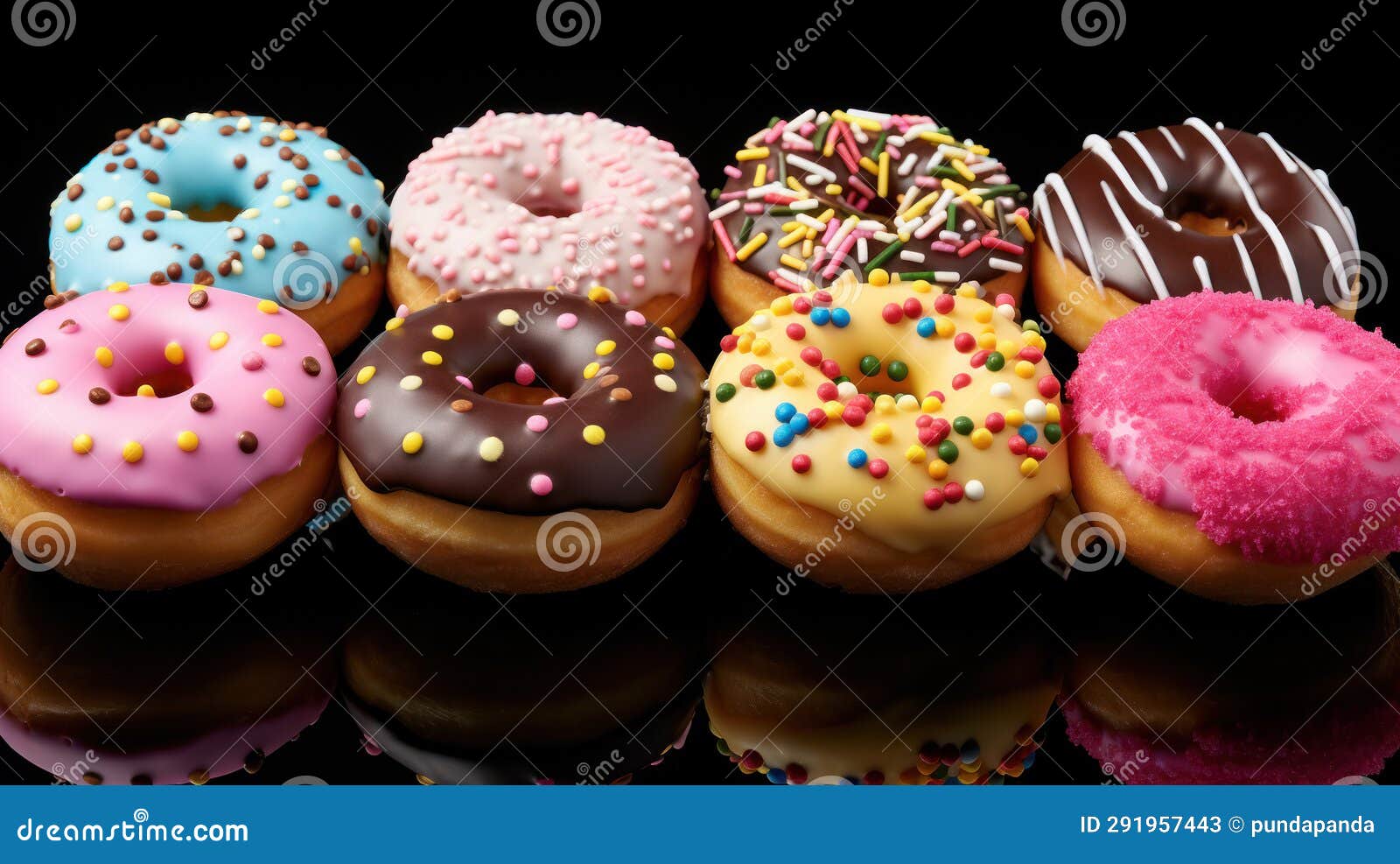 Multi-colored donuts stock image. Image of iced, donut - 291957443
