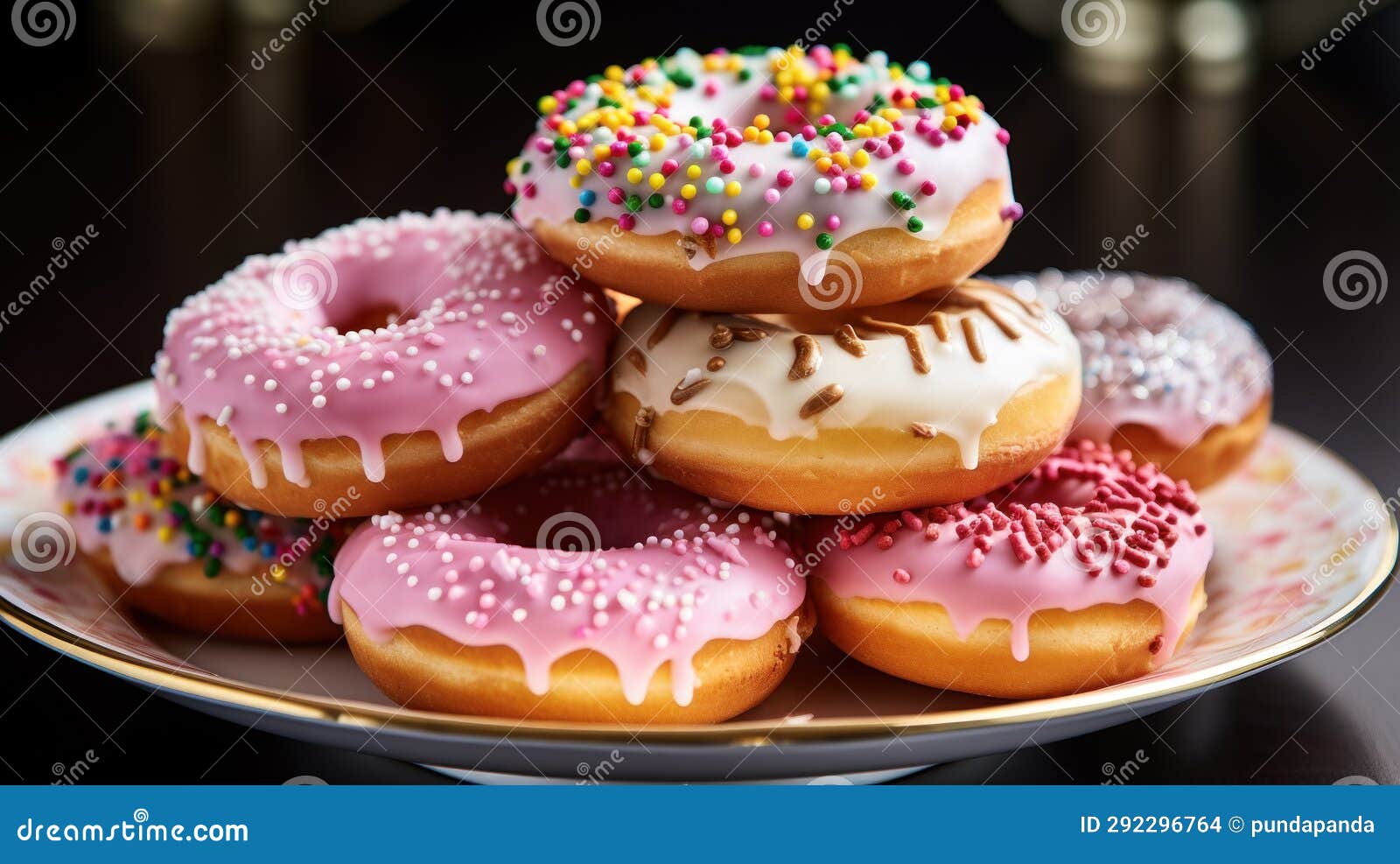 Multi-colored donuts stock photo. Image of glazed, frosting - 292296764