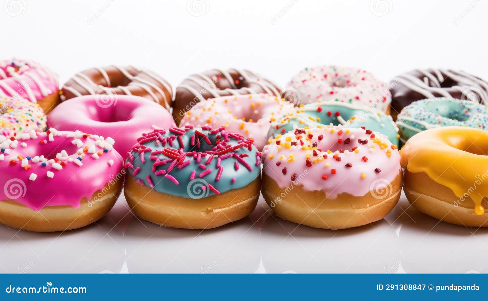 Multi-colored donuts stock image. Image of frosting - 291308847
