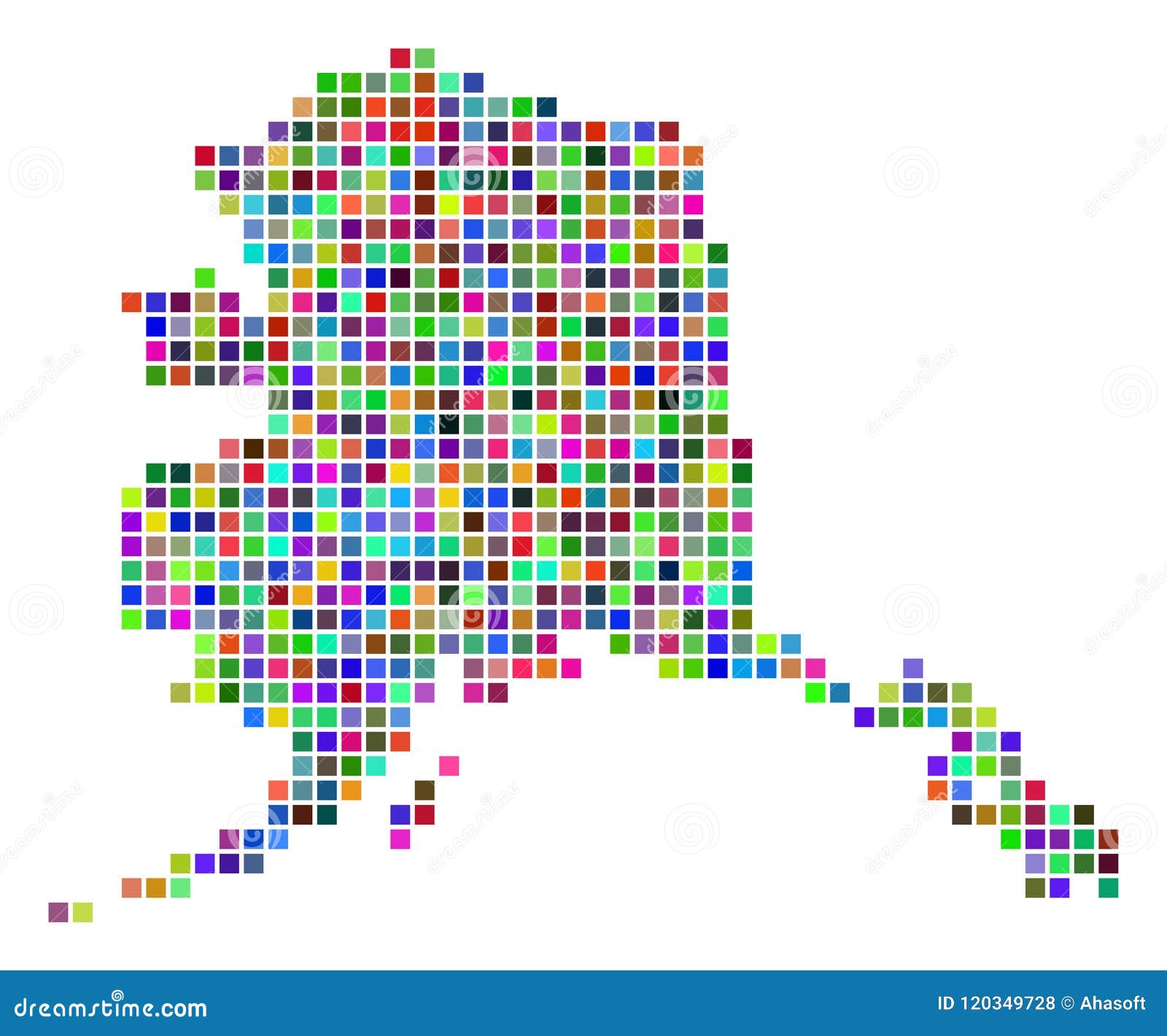 Multi Colored Dot Alaska Map Stock Vector - Illustration of america ...