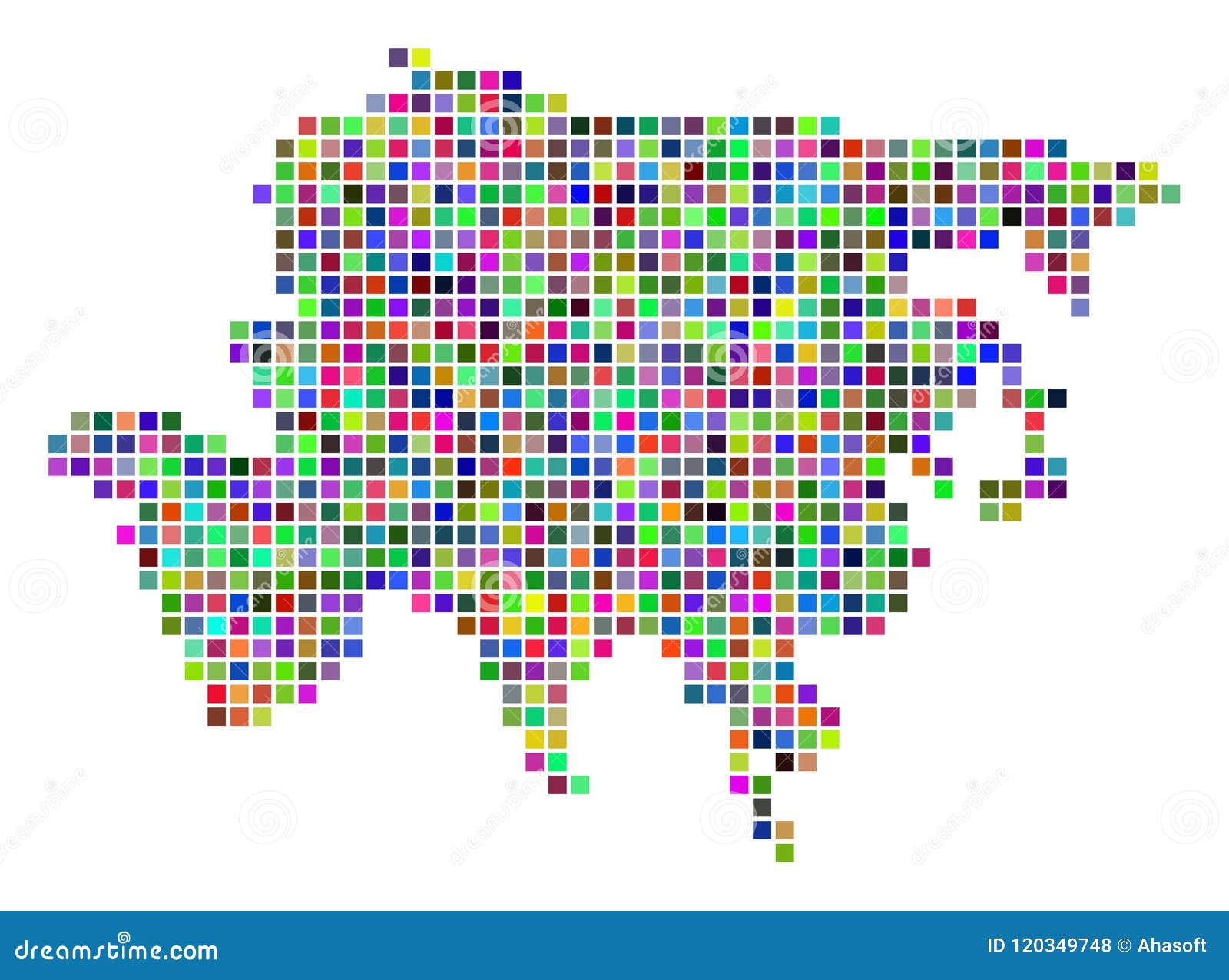 Multi Colored Dot Asia Map stock vector. Illustration of scheme - 120349748