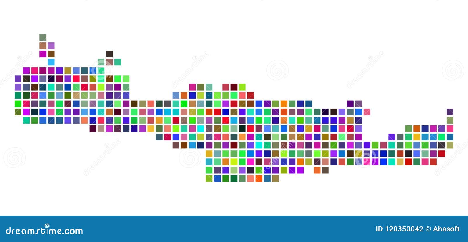 Multi Colored Dot Crete Island Map Stock Vector - Illustration of area ...
