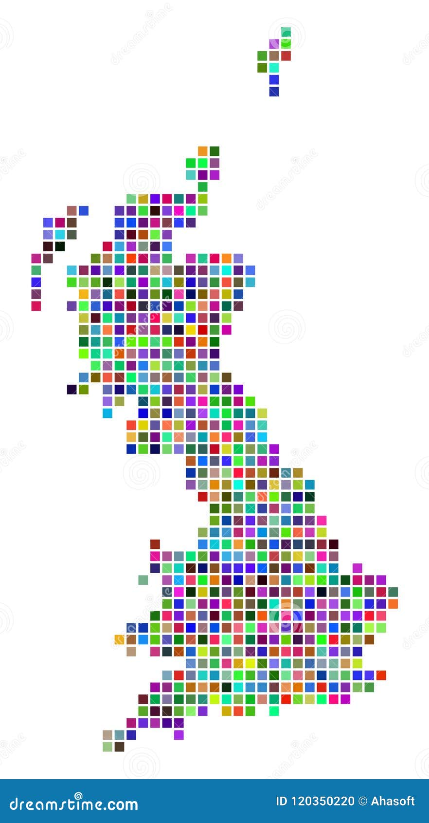 Multi Colored Dot Great Britain Map Stock Vector - Illustration of ...