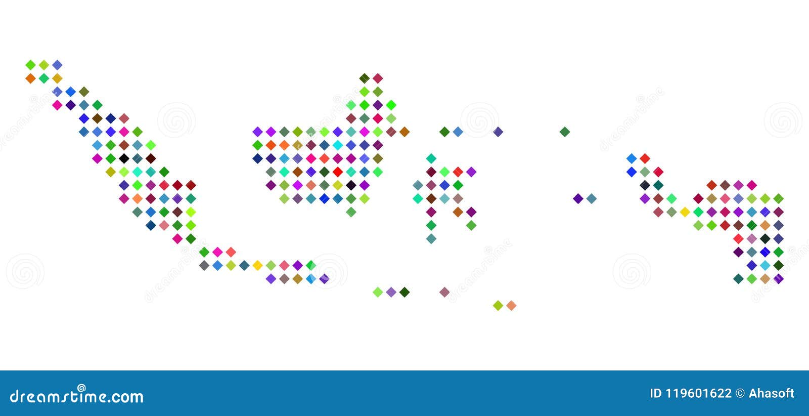 Multi Colored Dot Indonesia Map Stock Vector - Illustration of point ...