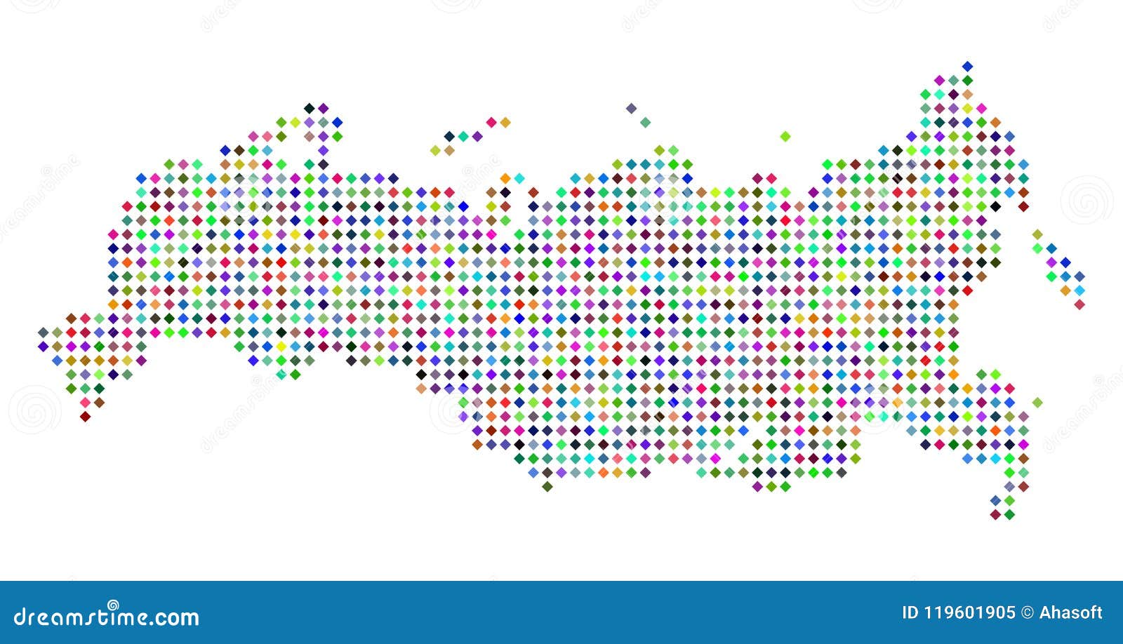 Multi Colored Dotted Russia Map Stock Vector - Illustration of ...