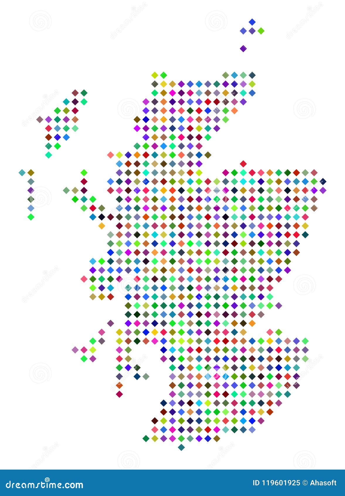 Multi Colored Dot Scotland Map Stock Vector - Illustration of concept ...