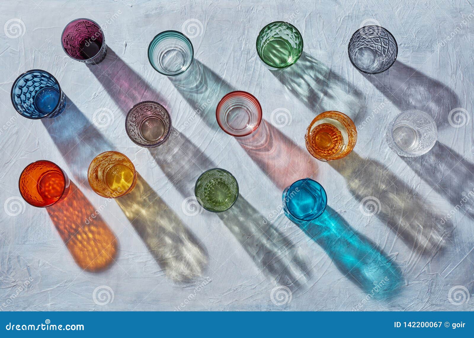 Multi-colored Drinking Glasses Stock Image - Image of colored ...