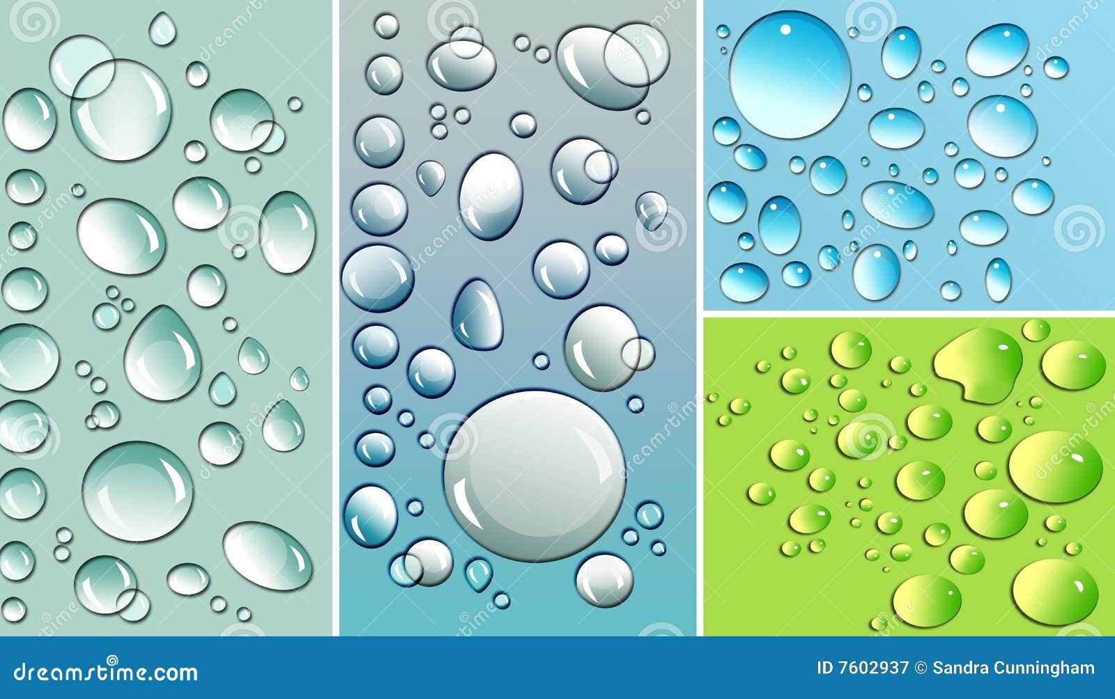 Multi-colored Droplets With Colored Backgrounds Stock Illustration ...