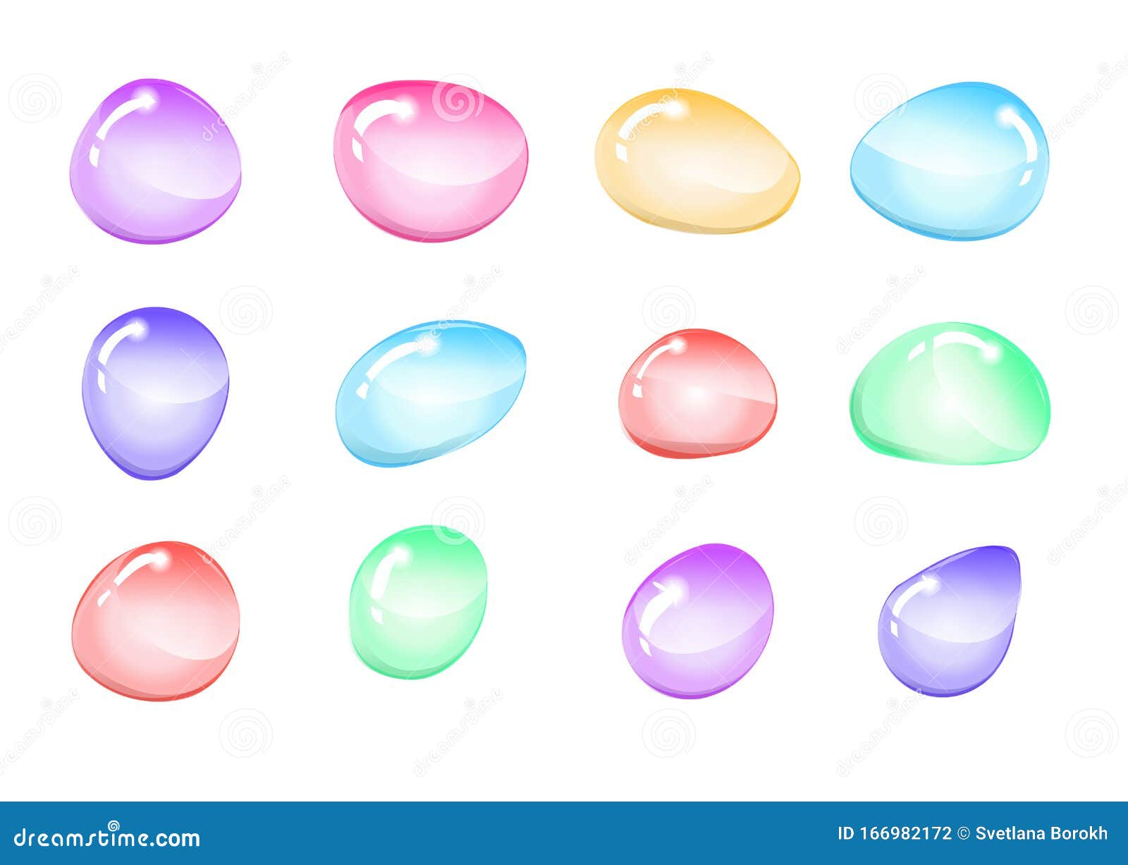 Multi-colored Drops, Colored Liquid Set. Vector Illustration Stock ...
