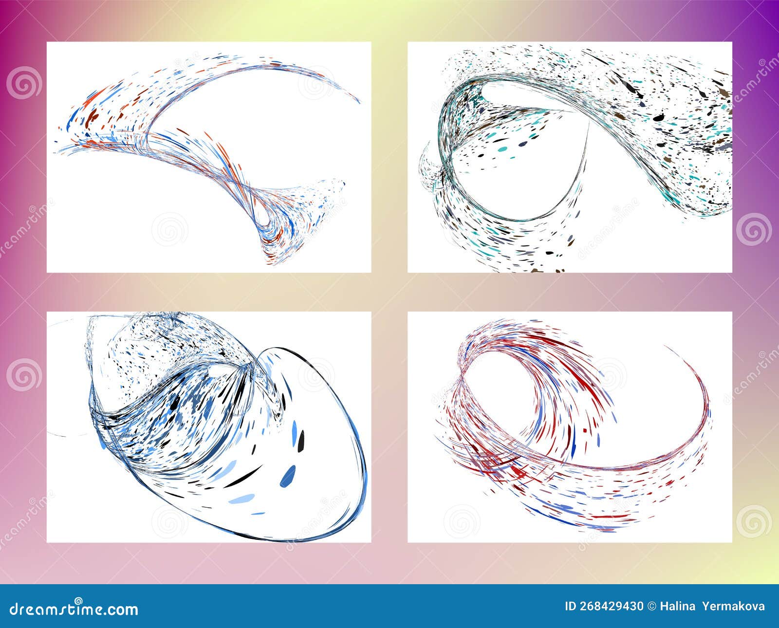 Multi-colored Dust Particles and Debris, Paint Splashes, Strokes are ...