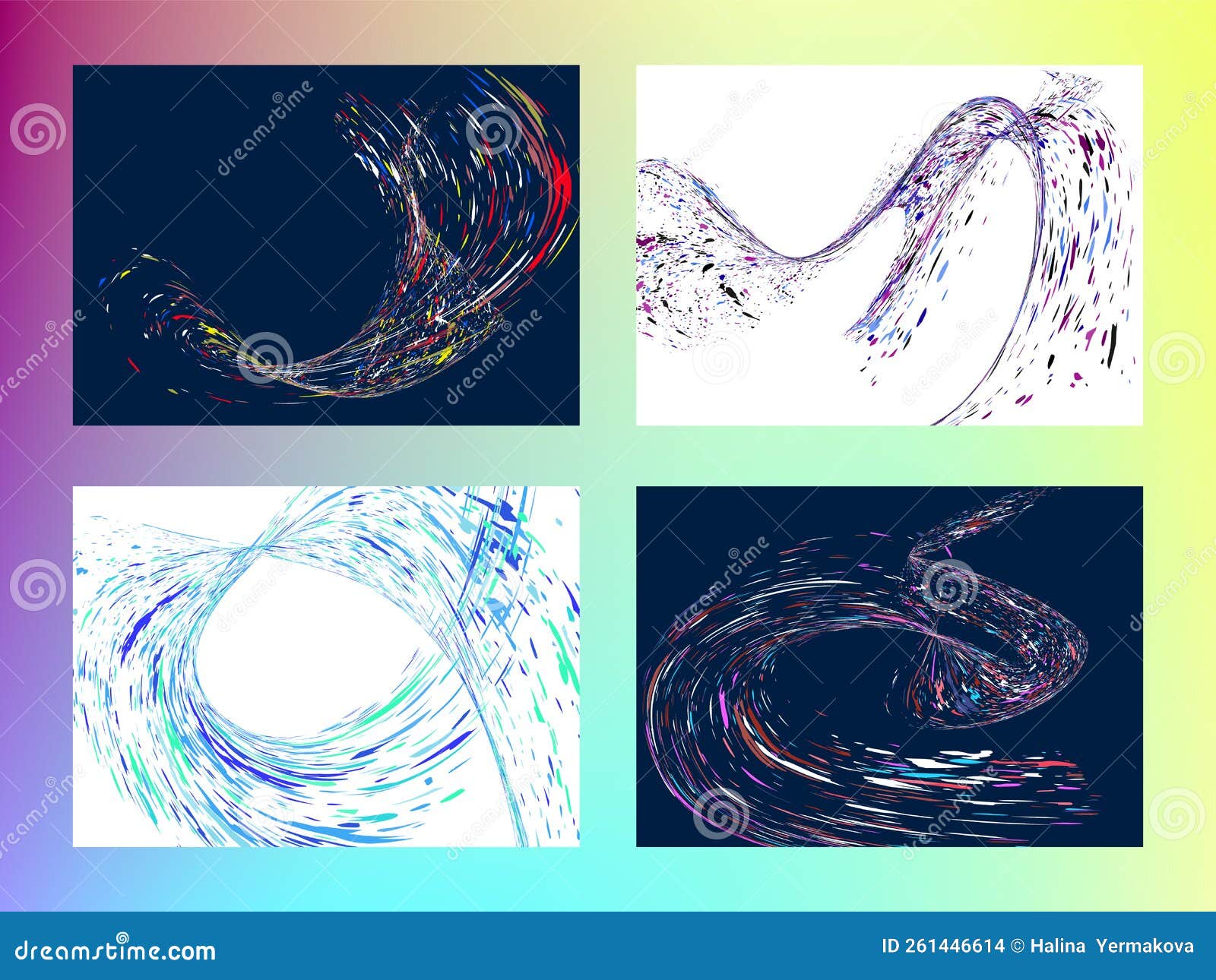 Multi-colored Dust Particles and Debris, Paint Splashes, Strokes are ...