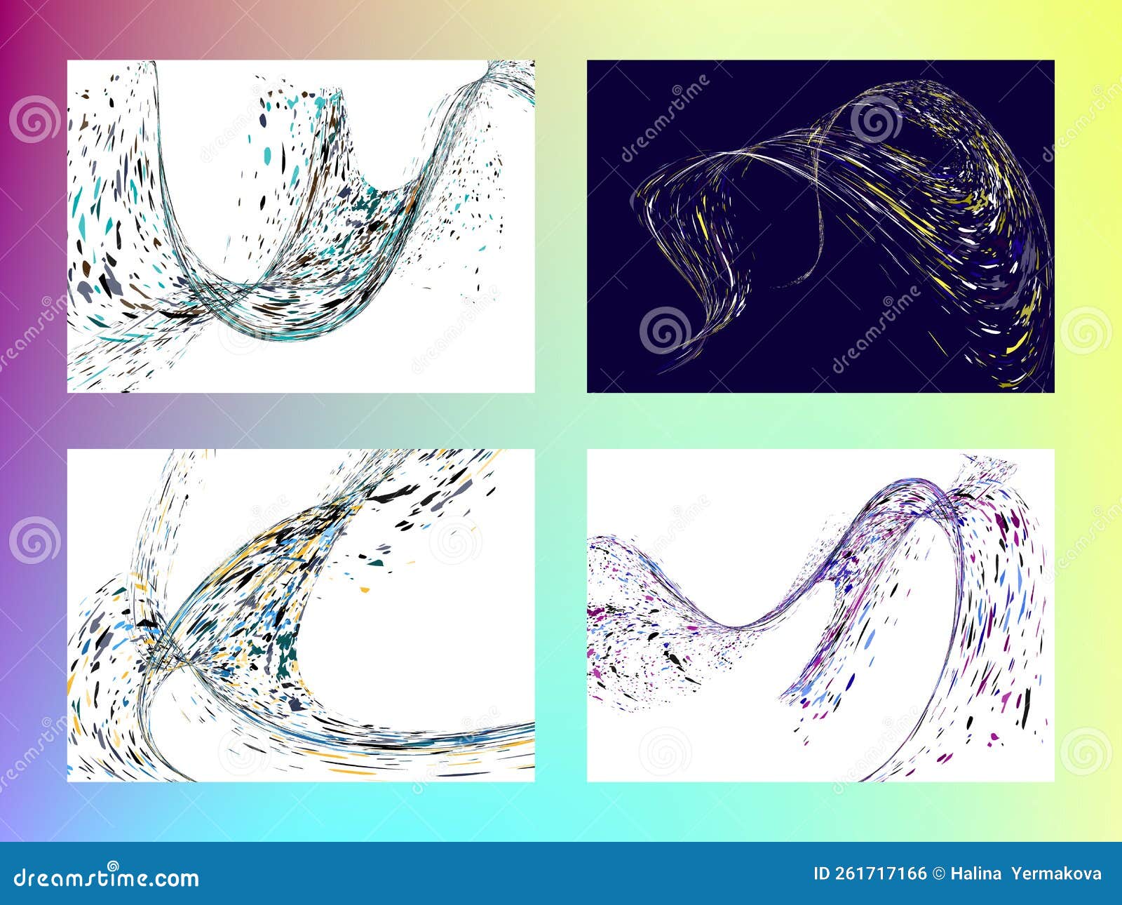 Multi-colored Dust Particles and Debris, Paint Splashes, Strokes are ...