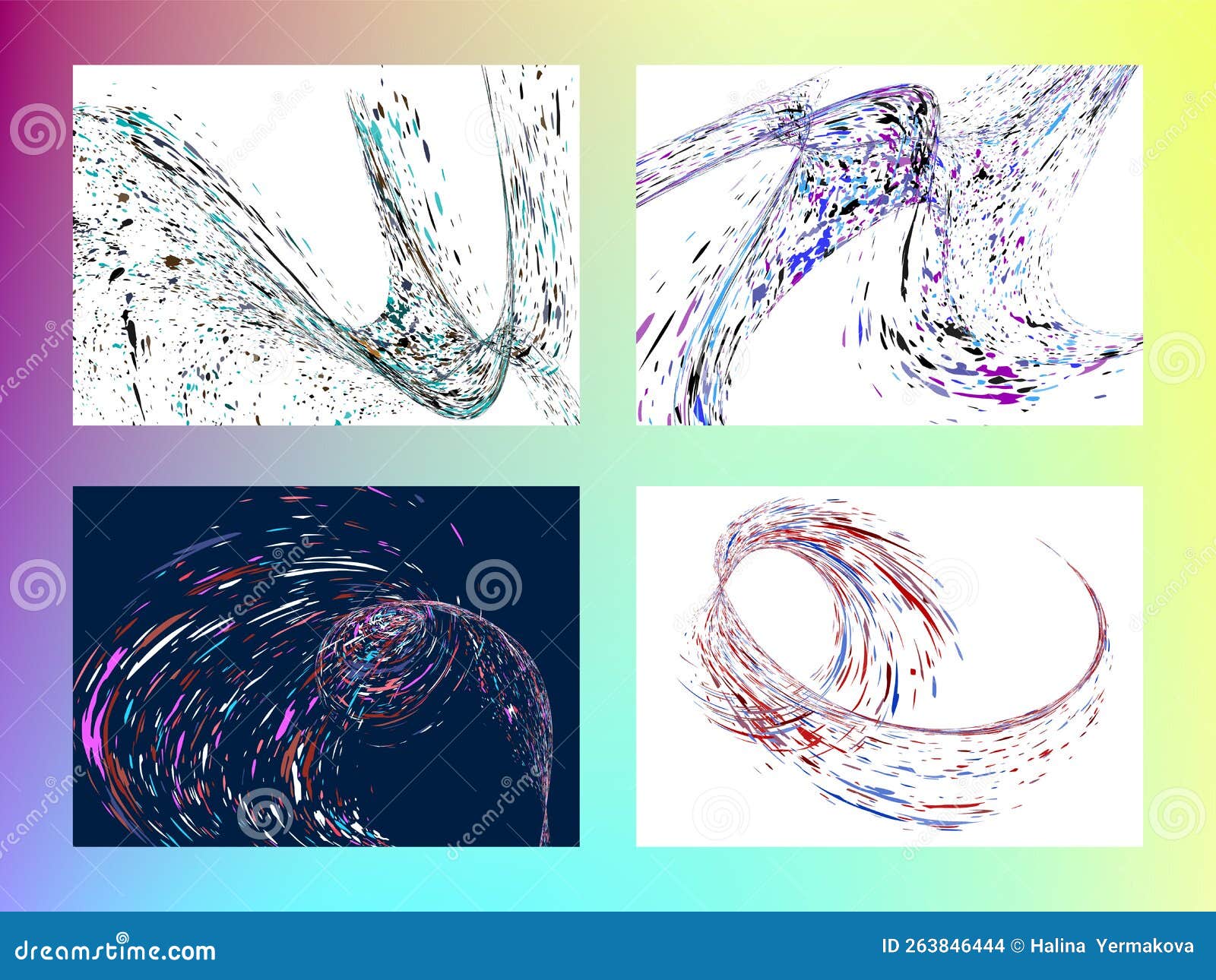 Multi-colored Dust Particles And Debris, Paint Splashes, Strokes Are ...