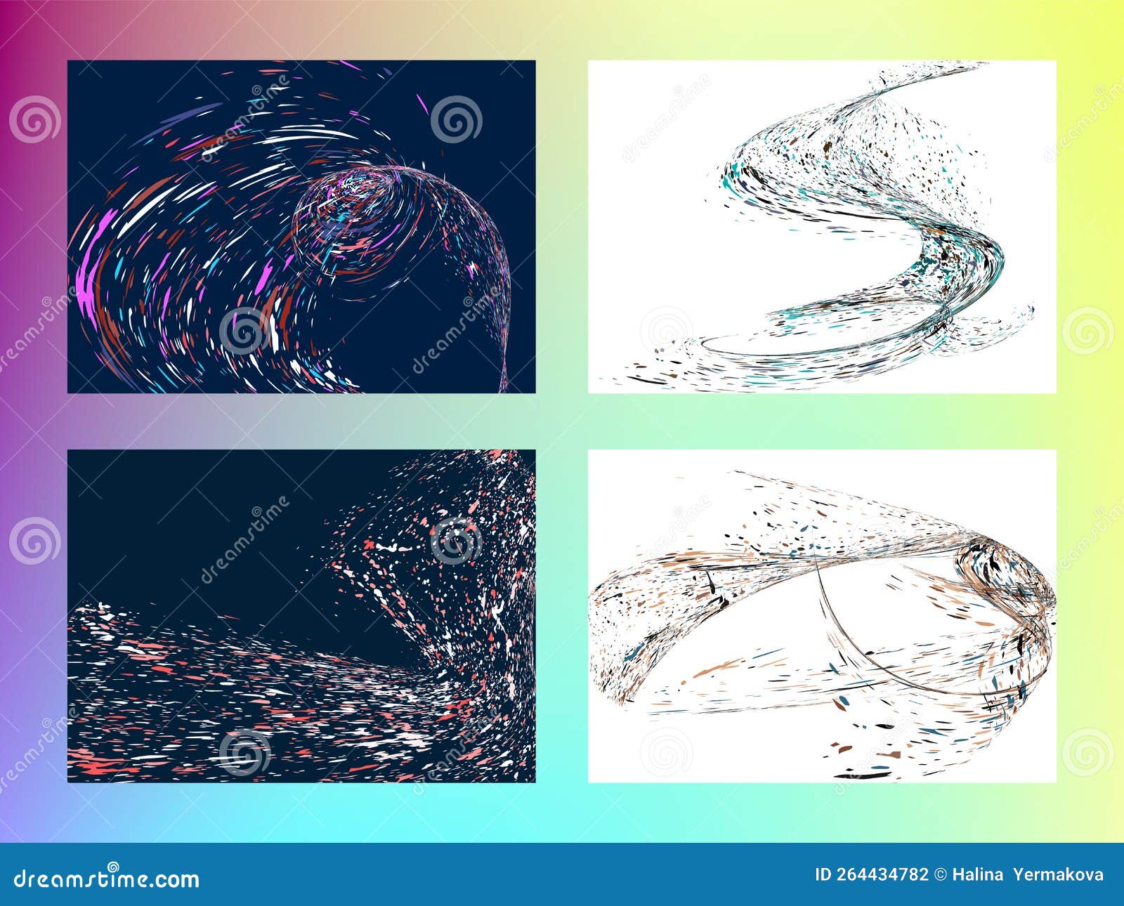 Multi-colored Dust Particles And Debris, Paint Splashes, Strokes Are ...