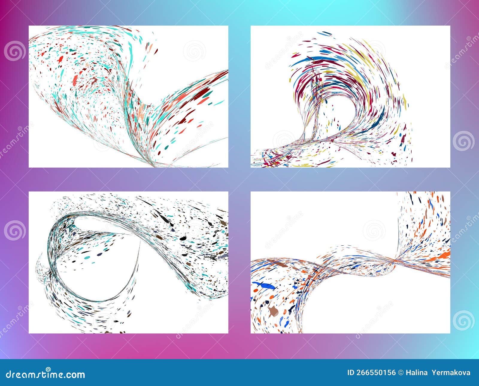 Multi-colored Dust Particles and Debris, Paint Splashes, Strokes are ...