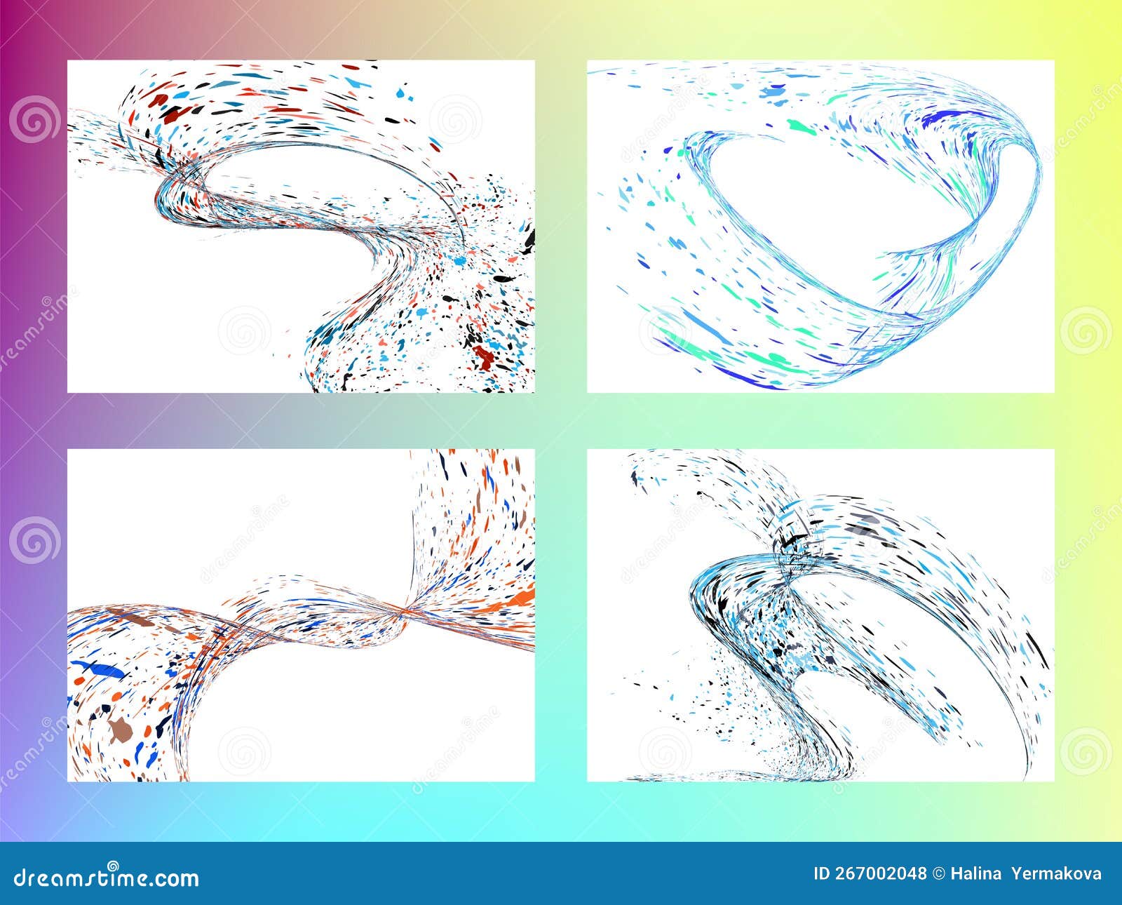 Multi-colored Dust Particles and Debris, Paint Splashes, Strokes are ...