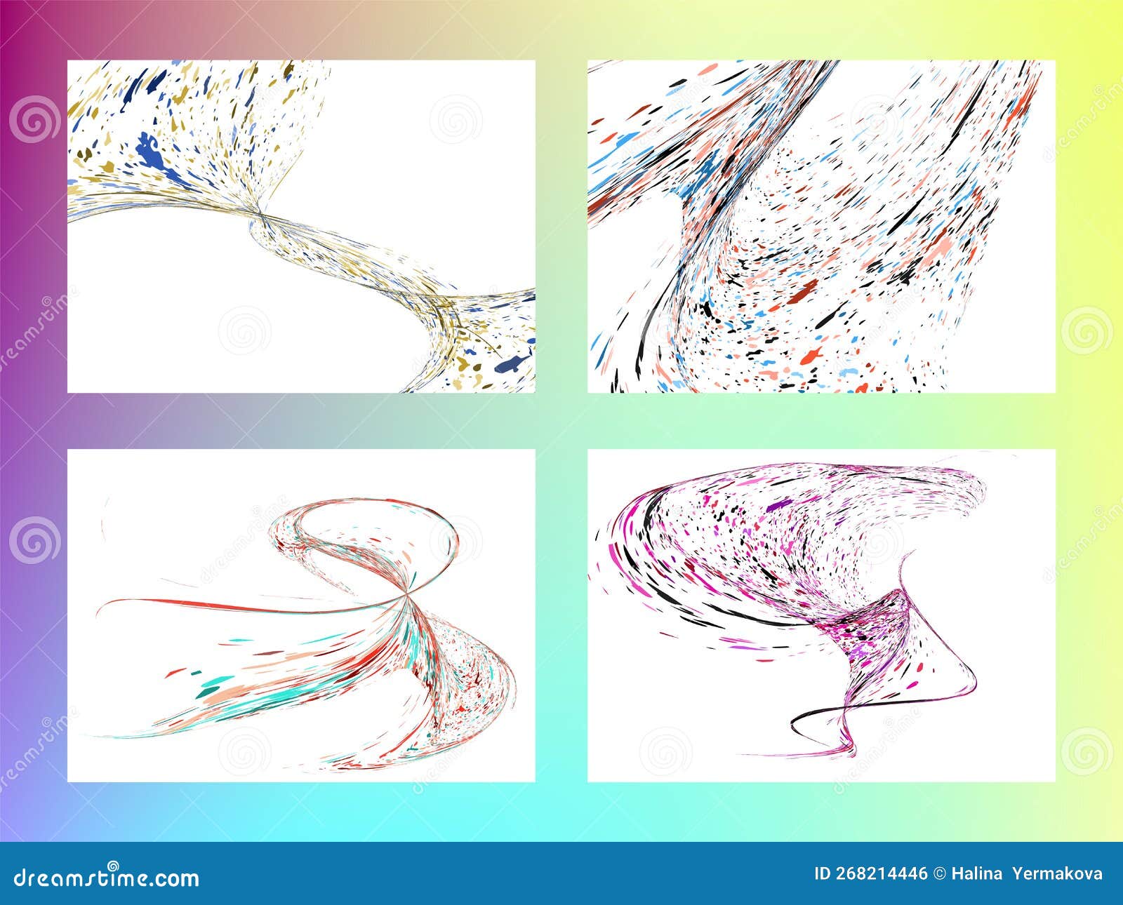 Multi-colored Dust Particles and Debris, Paint Splashes, Strokes are ...