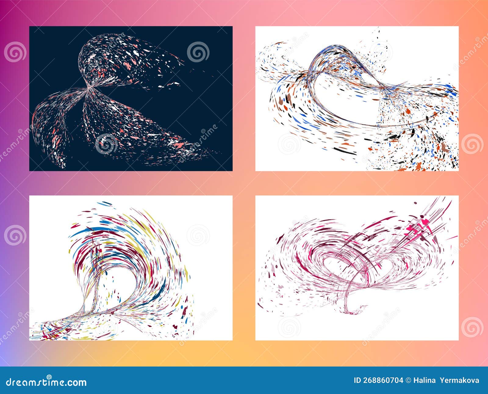 Multi-colored Dust Particles and Debris, Paint Splashes, Strokes are ...