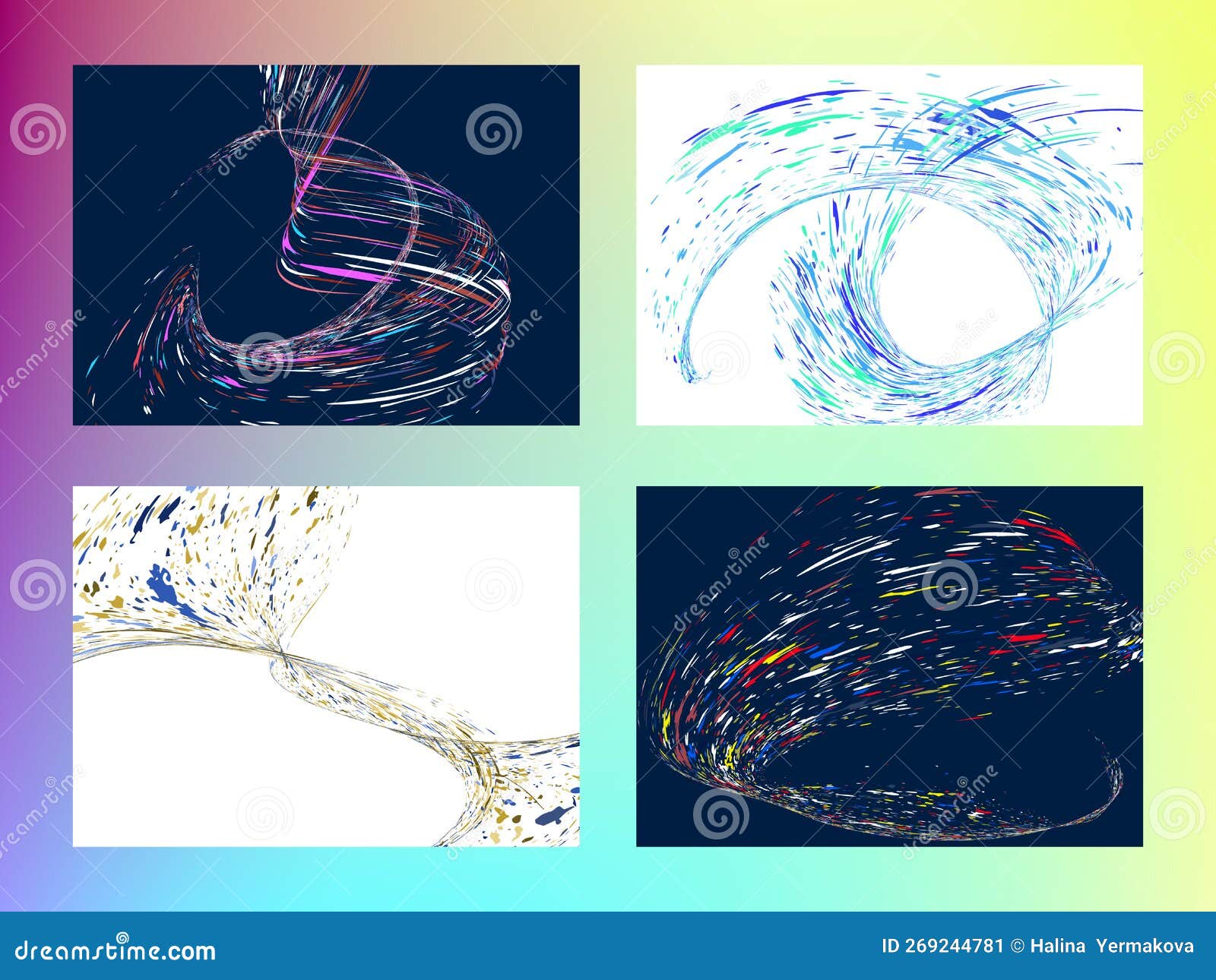 Multi-colored Dust Particles and Debris, Paint Splashes, Strokes are ...