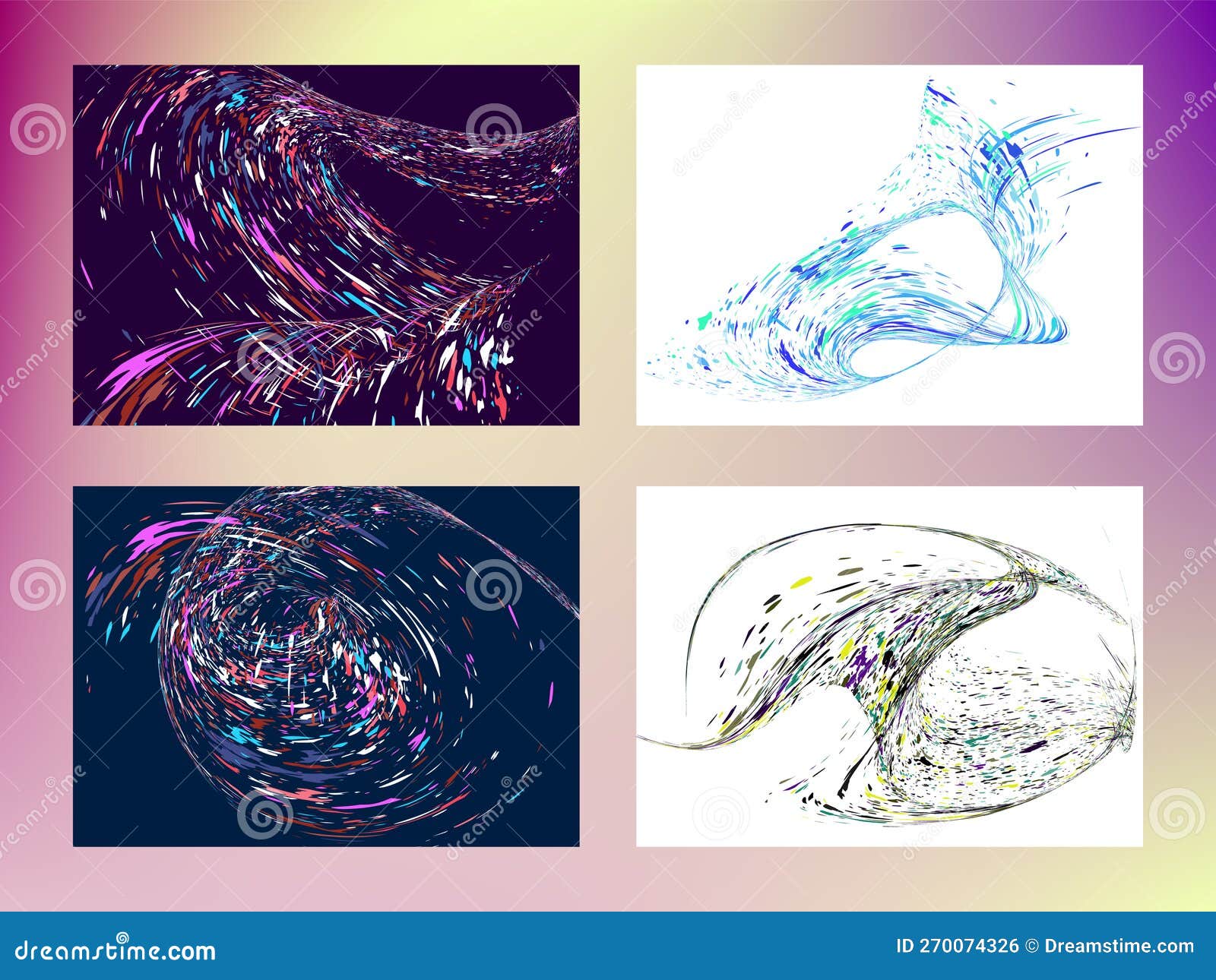 Multi-colored Dust Particles and Debris, Paint Splashes, Strokes are ...