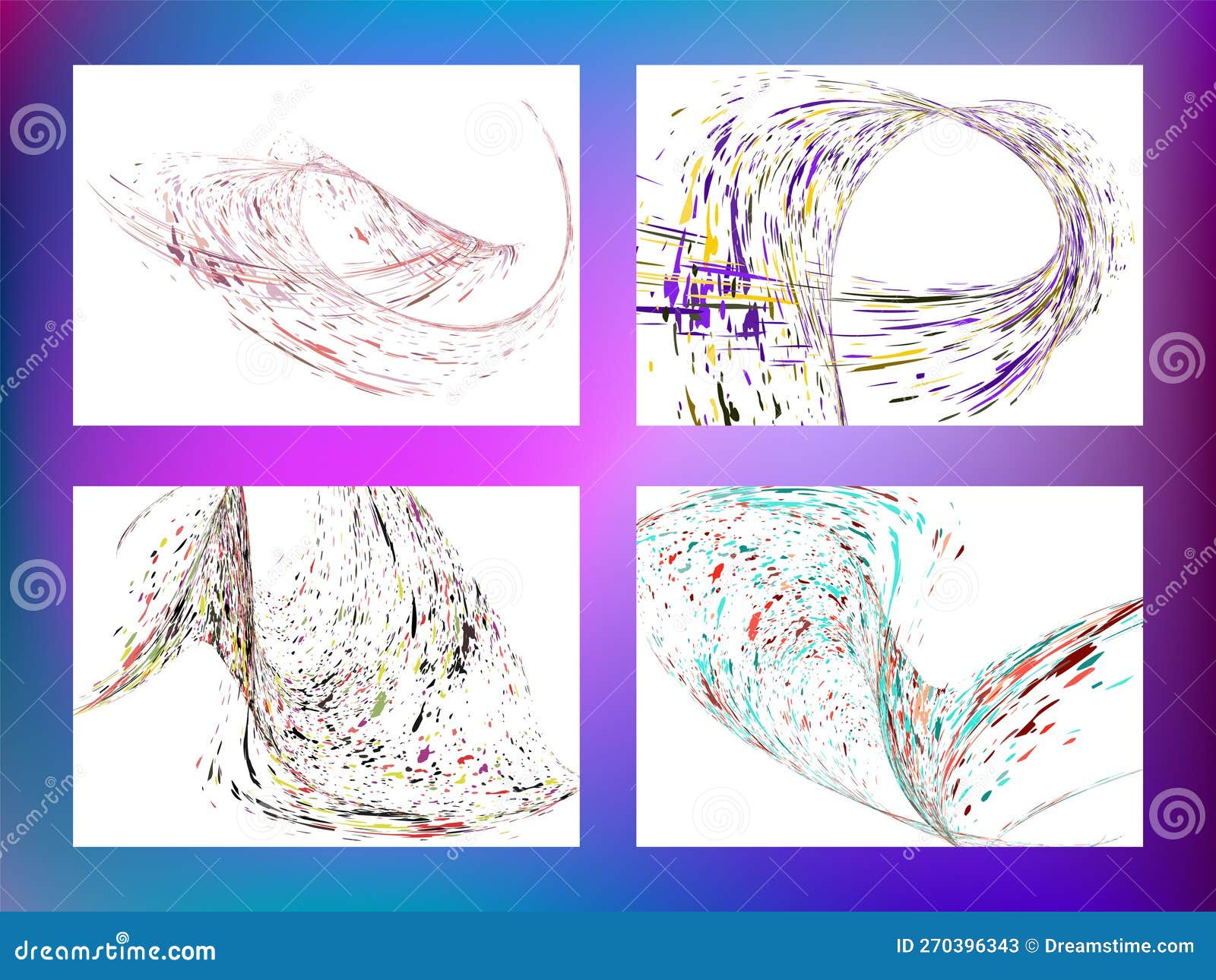 Multi-colored Dust Particles and Debris, Paint Splashes, Strokes are ...