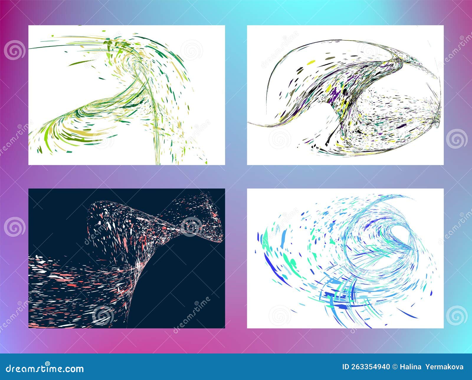 Multi-colored Dust Particles and Debris, Paint Splashes, Strokes are ...