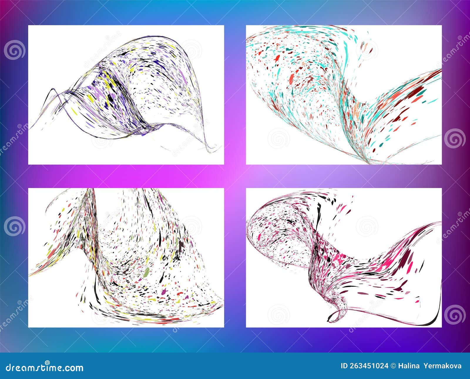 Multi-colored Dust Particles and Debris, Paint Splashes, Strokes are ...