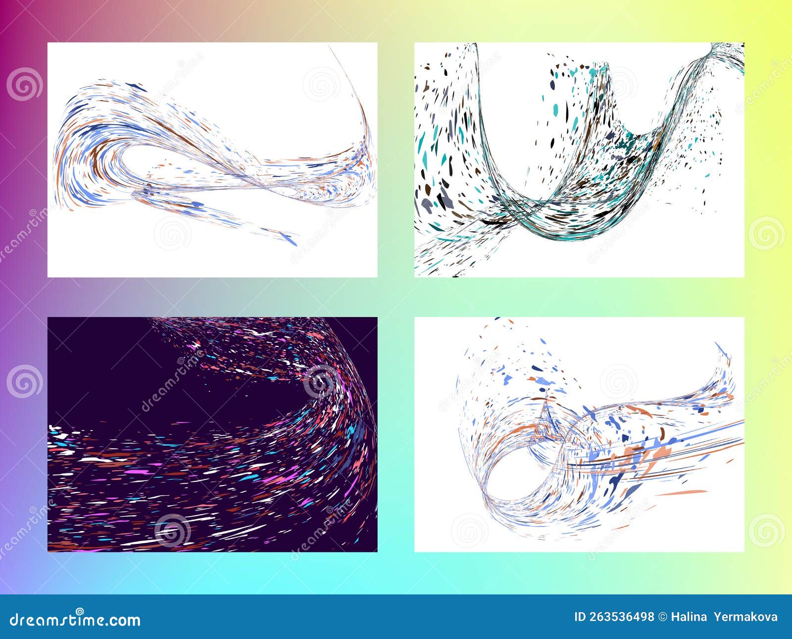 Multi-colored Dust Particles And Debris, Paint Splashes, Strokes Are ...