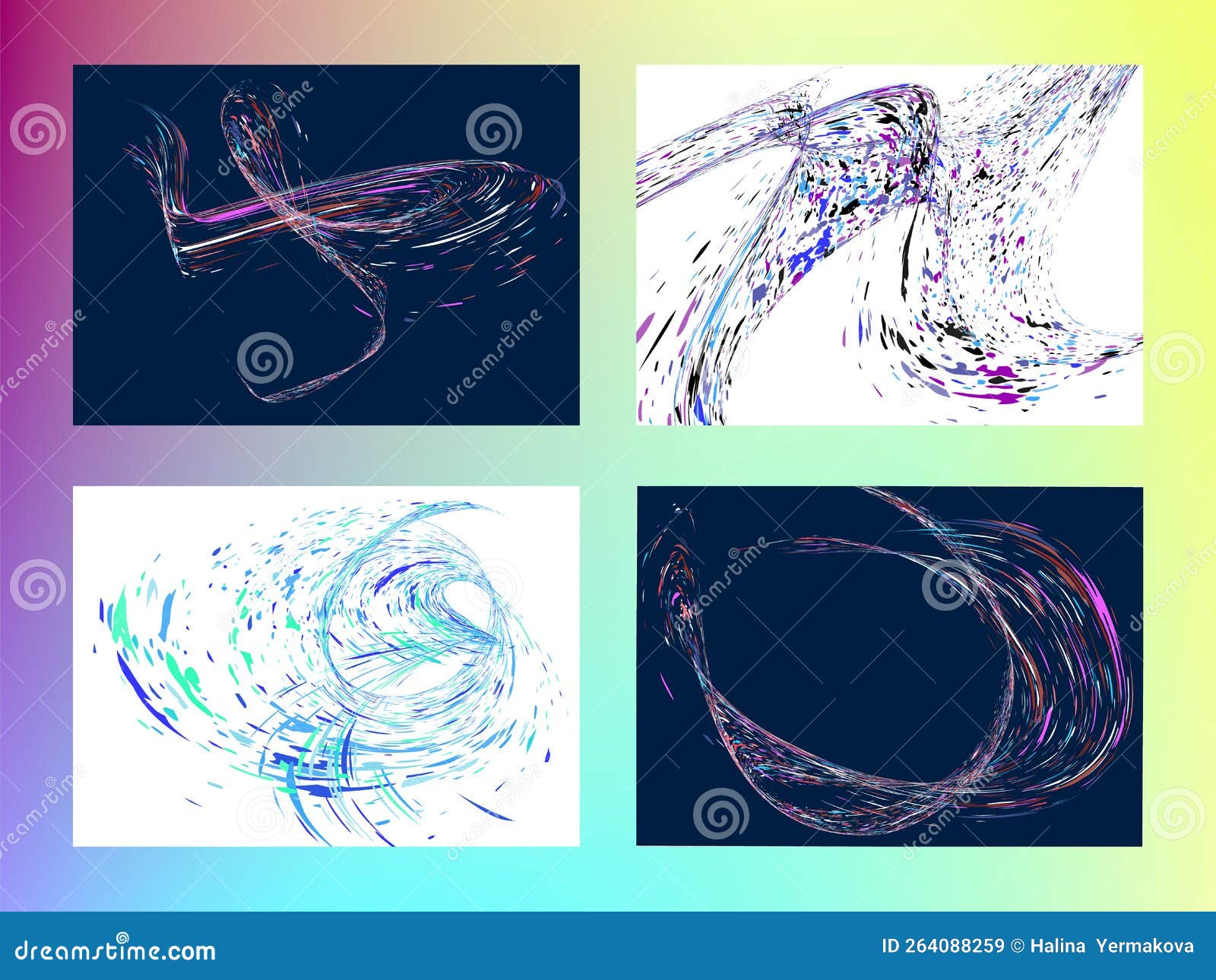 Multi-colored Dust Particles and Debris, Paint Splashes, Strokes are ...