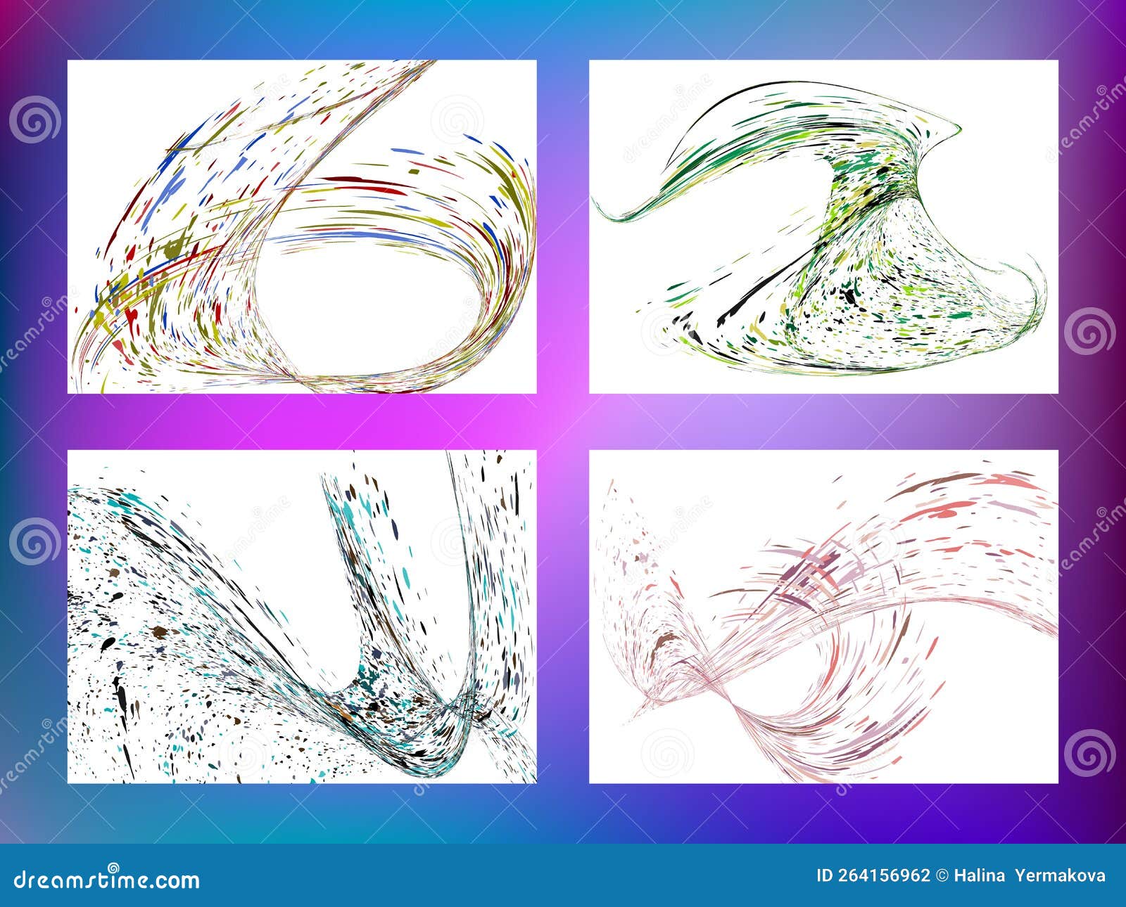 Multi-colored Dust Particles And Debris, Paint Splashes, Strokes Are ...