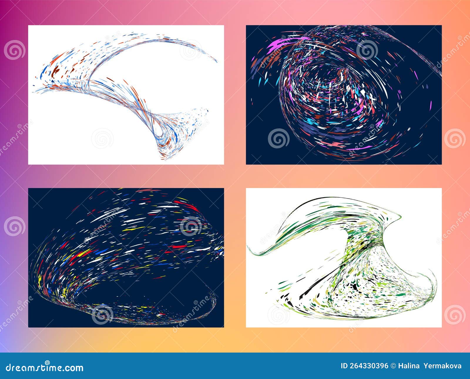 Multi-colored Dust Particles and Debris, Paint Splashes, Strokes are ...