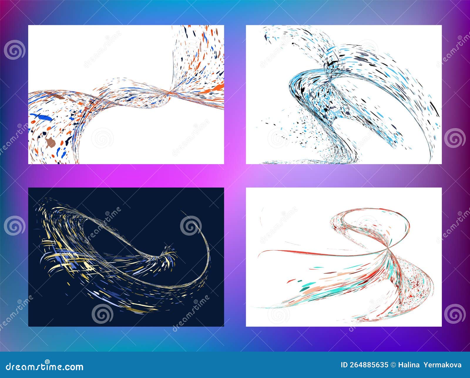 Multi-colored Dust Particles and Debris, Paint Splashes, Strokes are ...