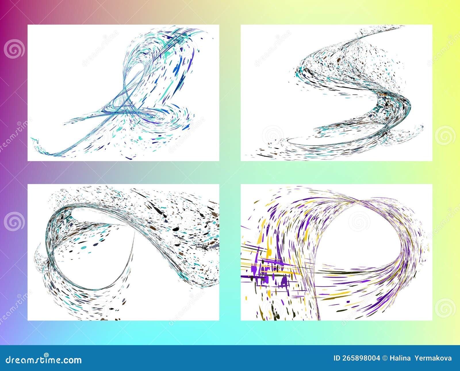 Multi-colored Dust Particles and Debris, Paint Splashes, Strokes are ...