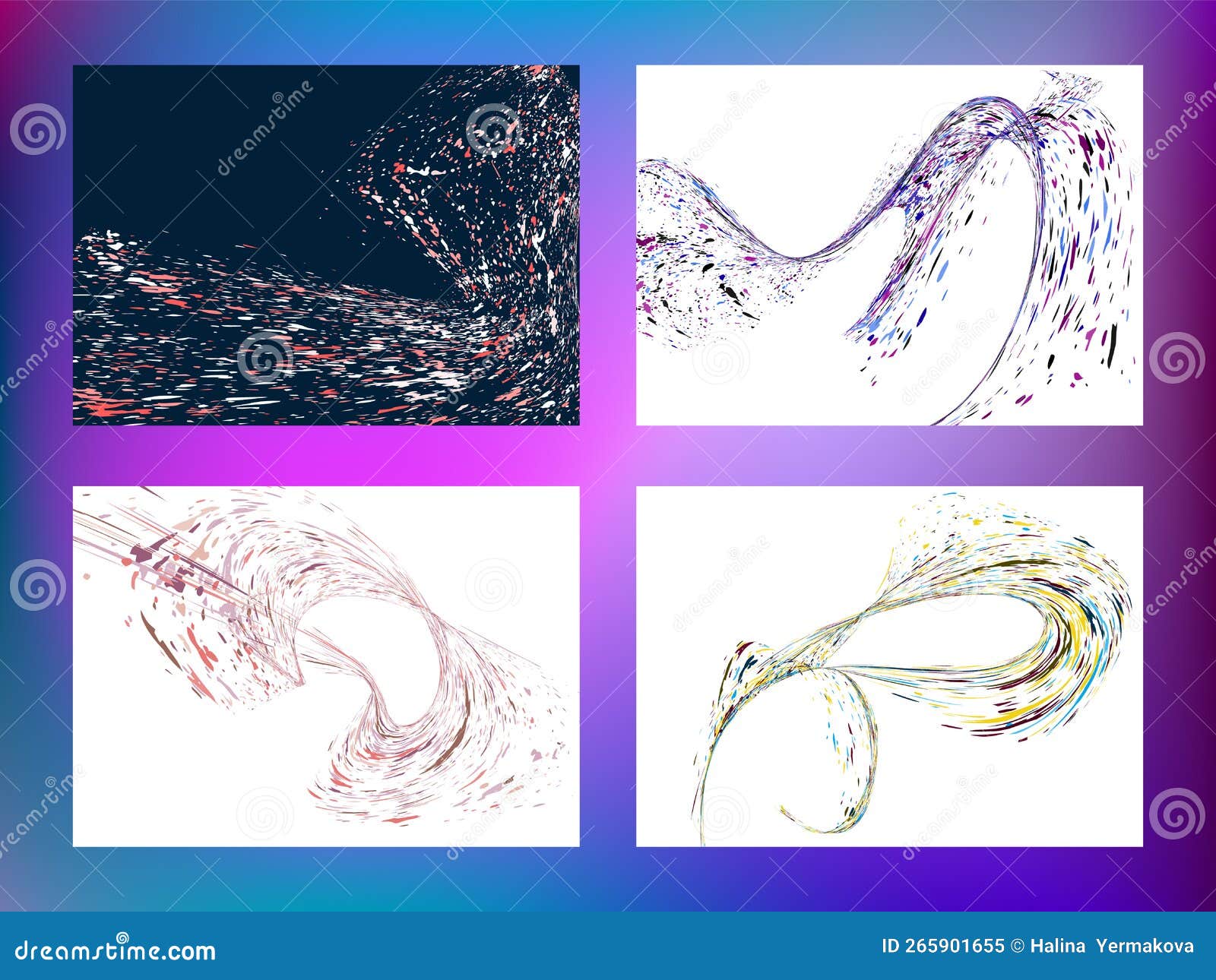 Multi-colored Dust Particles and Debris, Paint Splashes, Strokes are ...