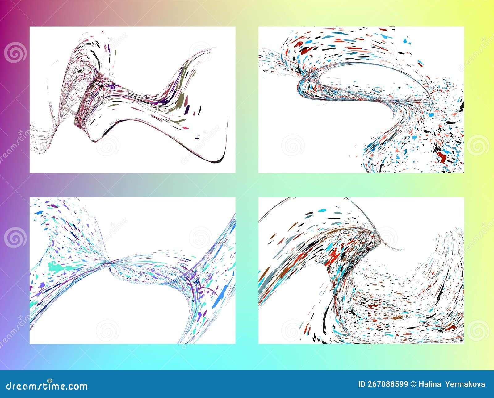 Multi-colored Dust Particles And Debris, Paint Splashes, Strokes Are ...