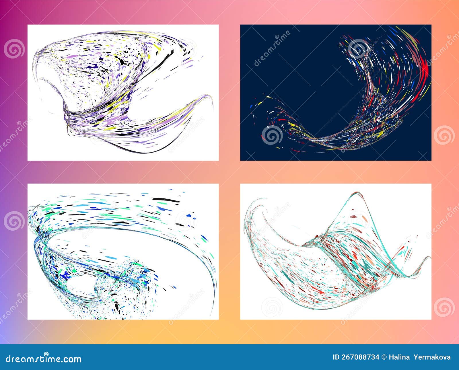 Multi-colored Dust Particles And Debris, Paint Splashes, Strokes Are ...