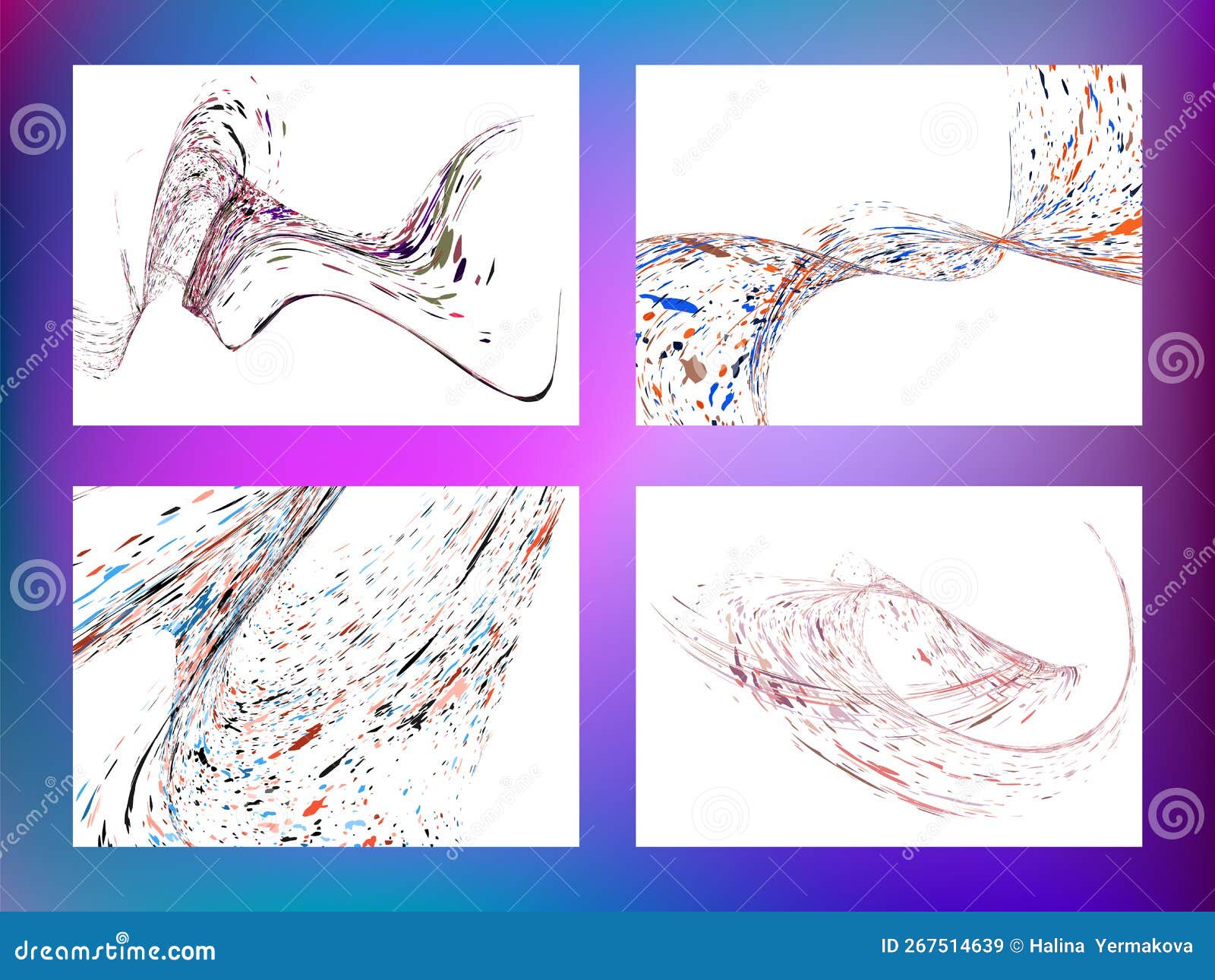 Multi-colored Dust Particles and Debris, Paint Splashes, Strokes are ...