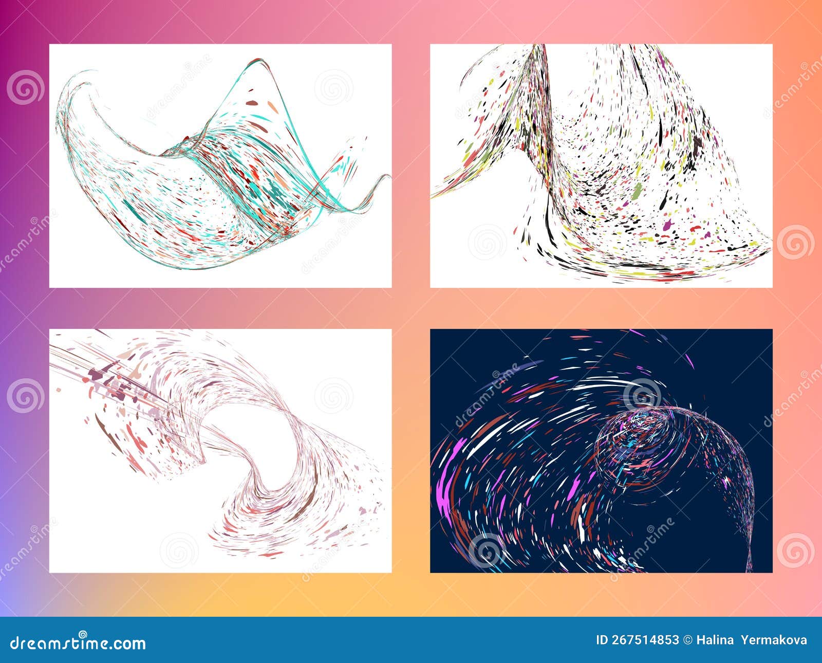 Multi-colored Dust Particles And Debris, Paint Splashes, Strokes Are ...