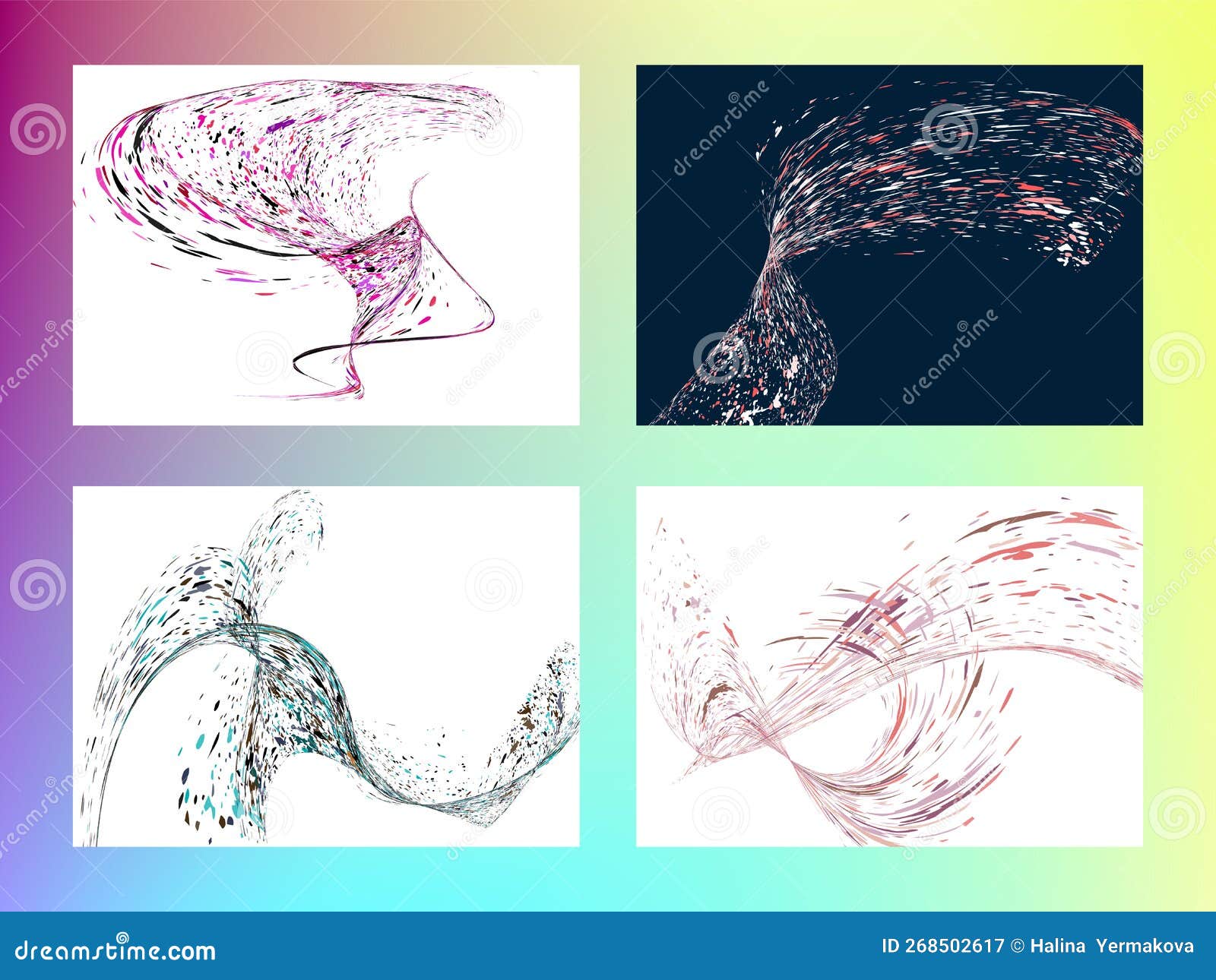 Multi-colored Dust Particles And Debris, Paint Splashes, Strokes Are ...