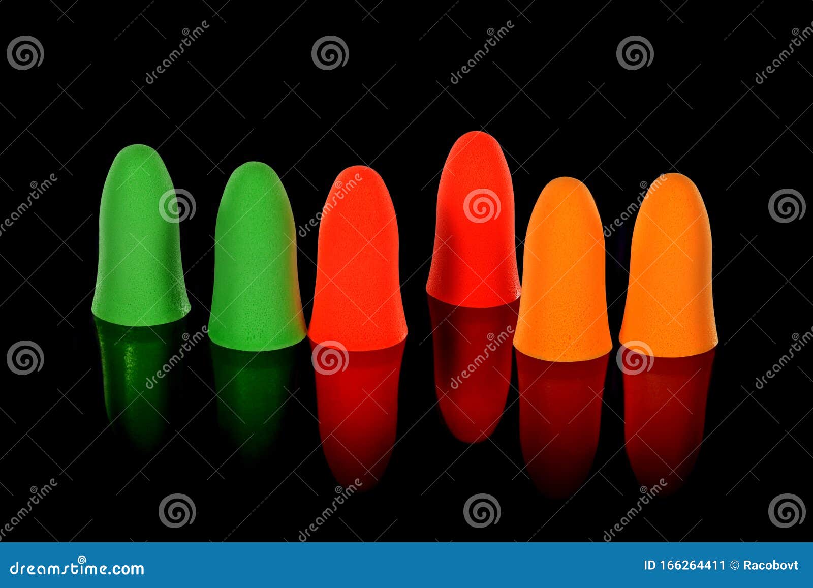 Multi Colored Ear Plugs Isolated On A Black Stock Image - Image of care ...