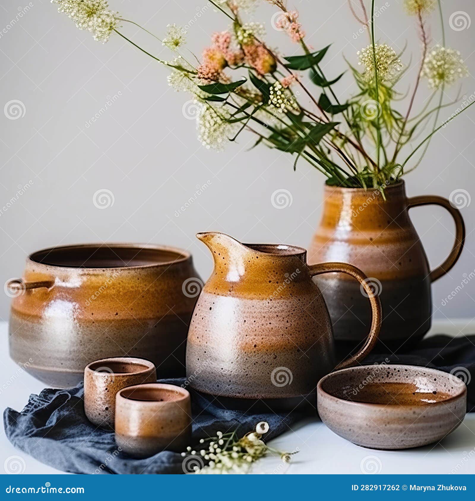 Multi-colored Earthenware, Decorative Plate Set for Food. Eco-friendly ...