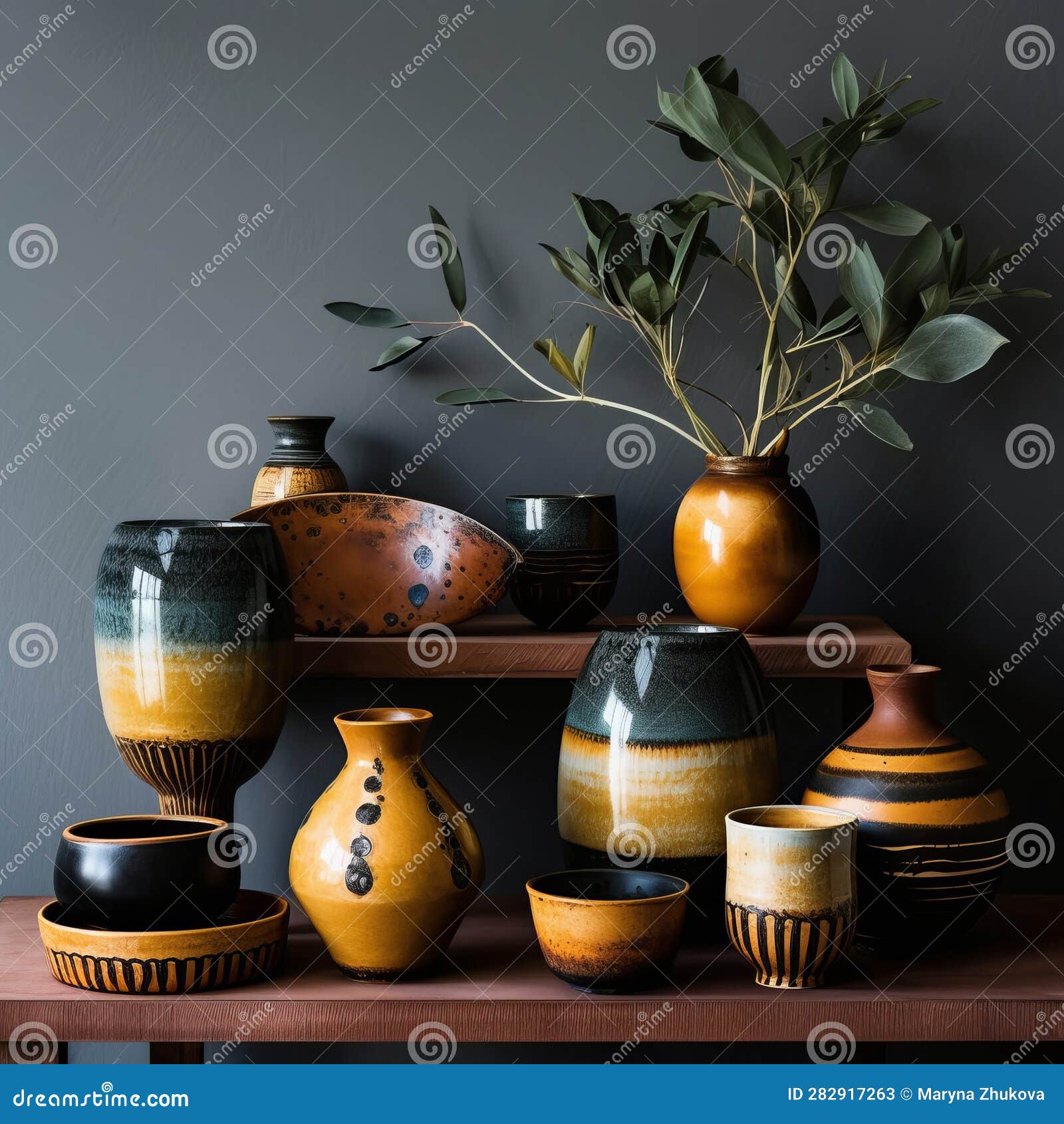 Multi-colored Earthenware, Decorative Plate Set for Food. Eco-friendly ...