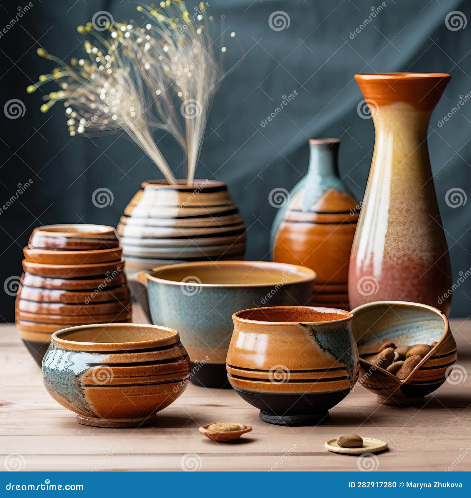 Multi-colored Earthenware, Decorative Plate Set for Food. Eco-friendly ...