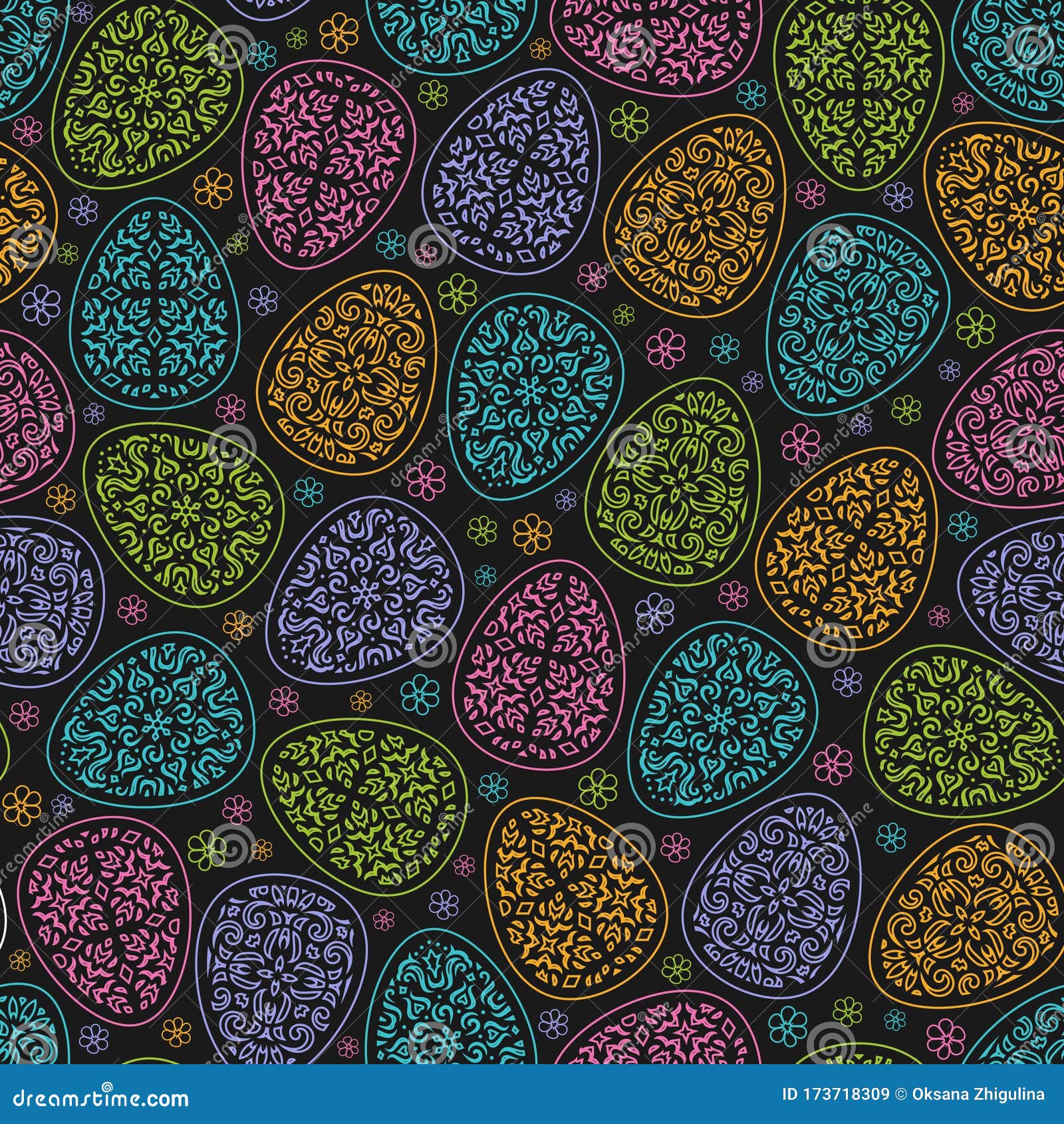 Vector Seamless Background for Happy Easter Day. Stock Illustration ...